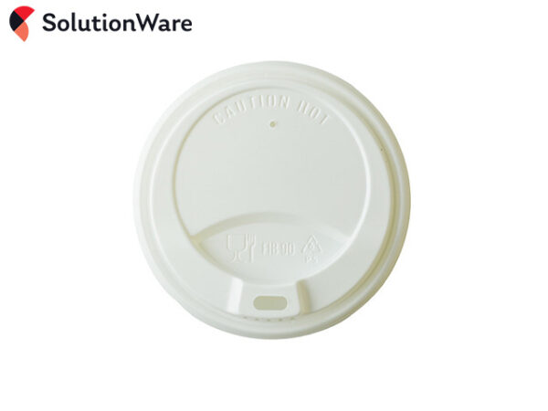 White PS Domed Sip Through Lid fits 12/16oz | Ripple Cups | SolutionWare